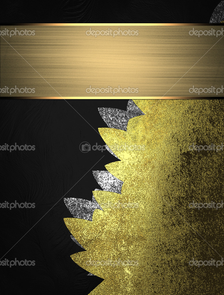 Black background with old gold insert with gold ribbon. — Stock Photo ...