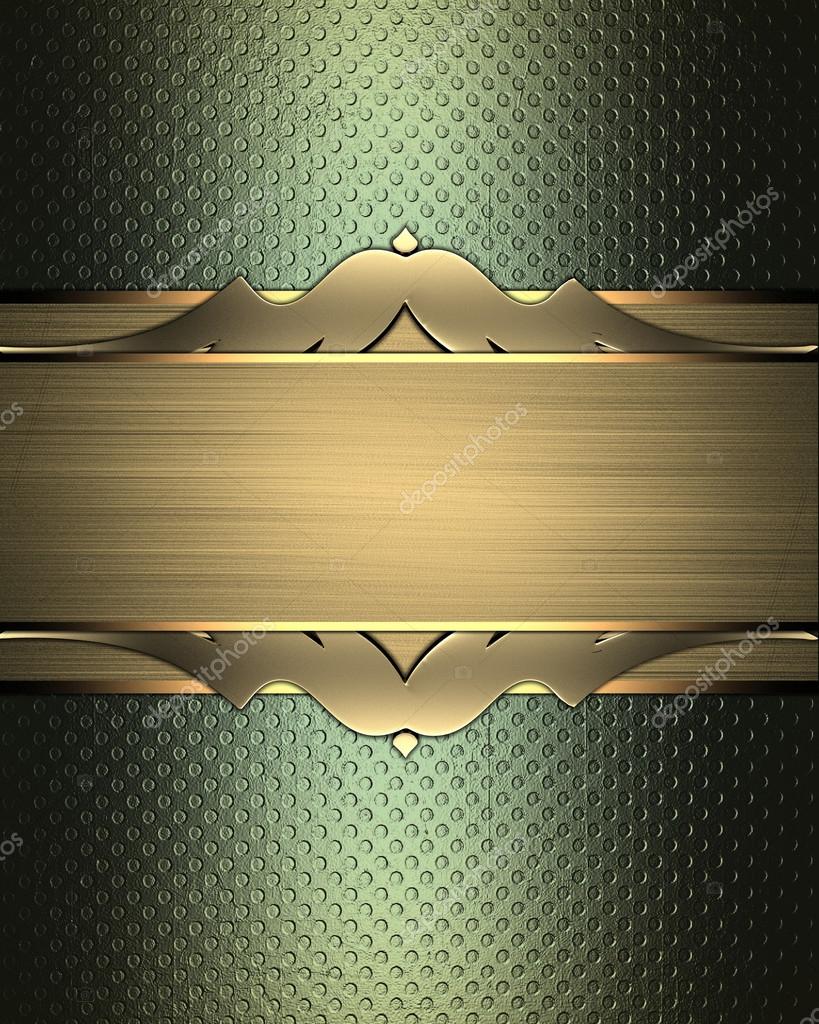 Grunge green background with gold plate. Design template — Stock Photo ...
