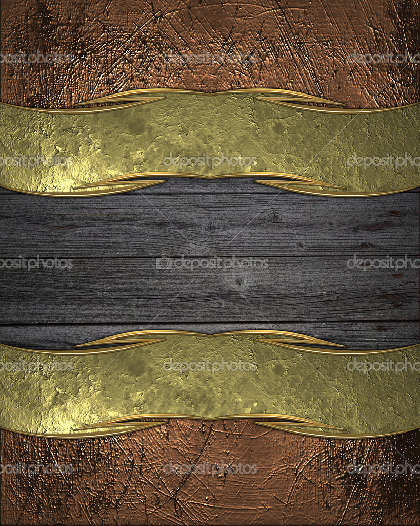 Old copper background with wooden cutout. template Design Stock Photo ...