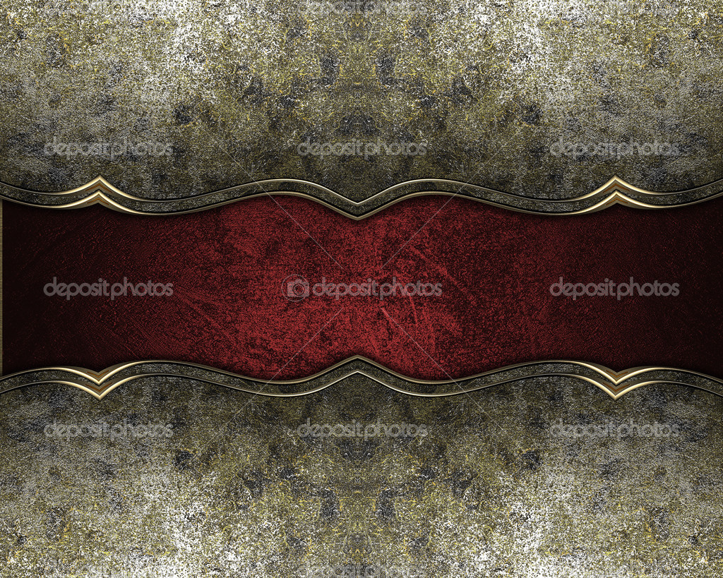 Old iron with a red label with gold trim. Design template. Design site ...