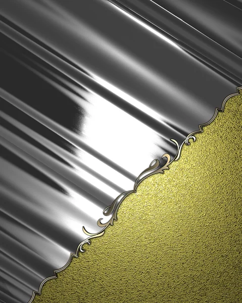Abstract metallic background with gold corner - Stock Image - Everypixel