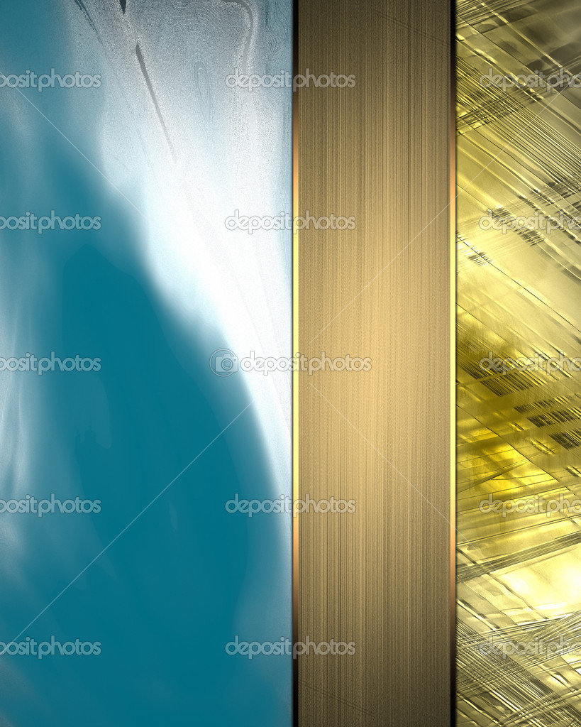 Abstract blue background with gold edge. Design template. Design site ...