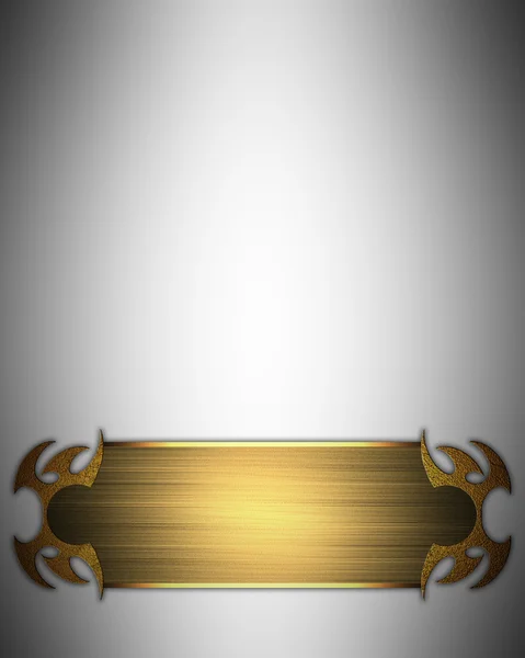 Golden plate with patterns on the edges on white background. Design ...