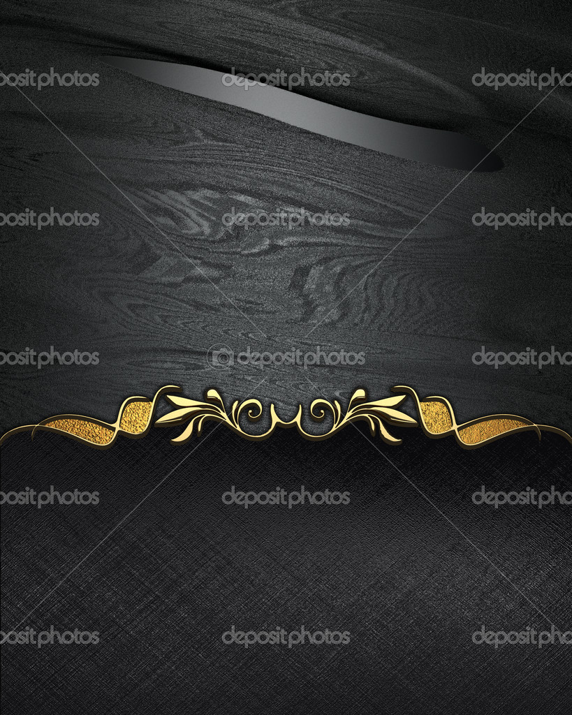 Black background with gold pattern. Design for text. Design for site ...