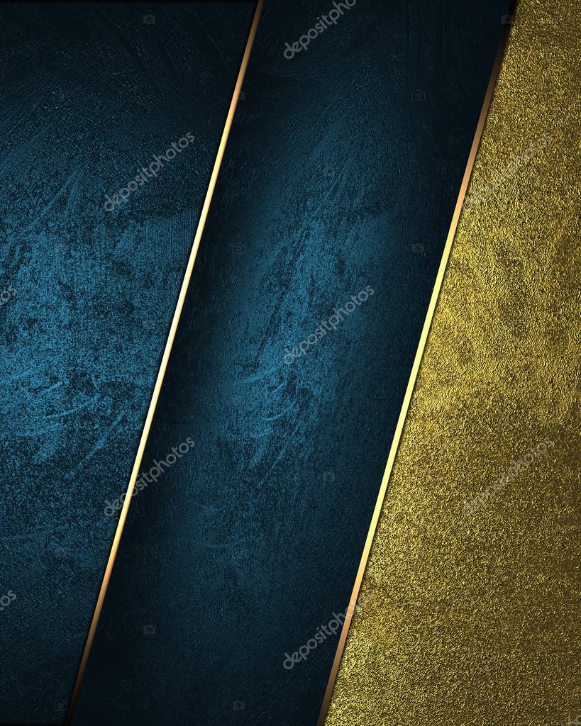 Abstract blue background with grunge gold with blue ribbon. Design ...