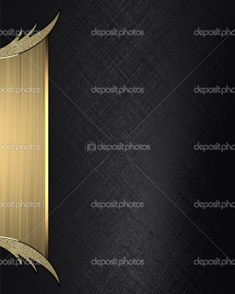 Abstract black background with a gold edge. Design template. Design ...