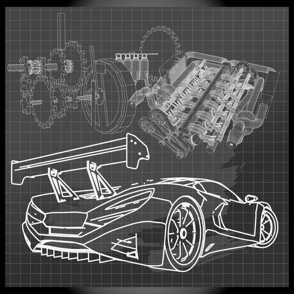100,000 Car engine blueprint Vector Images | Depositphotos