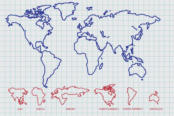 2,760,502 World map on graph paper school Vector Images | Depositphotos