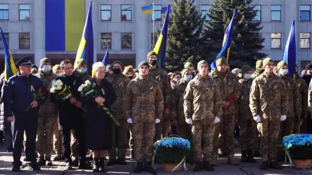 Poltava, Ucraina - 20 Feb 2022 Nebesna Sotnia Monumento e requiem ...