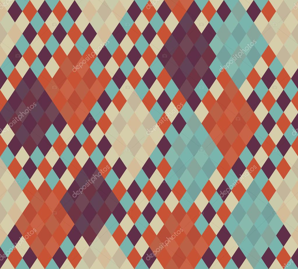 Seamless vector geometric rhombus color pattern background — Stock ...
