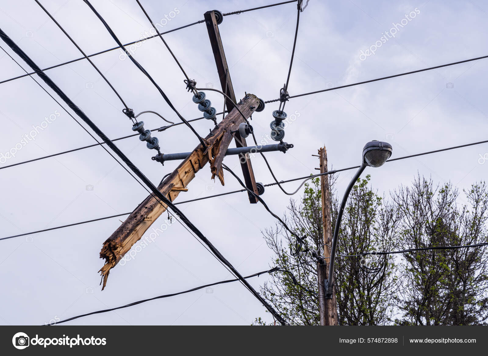 Unbelievable Damage Electricity Supply Lines Hurricane Strength Winds ...