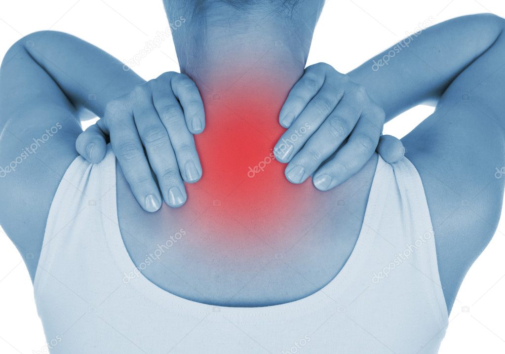 Sore back, shown red, keep handed Stock Photo by ©iliyha12 27091097