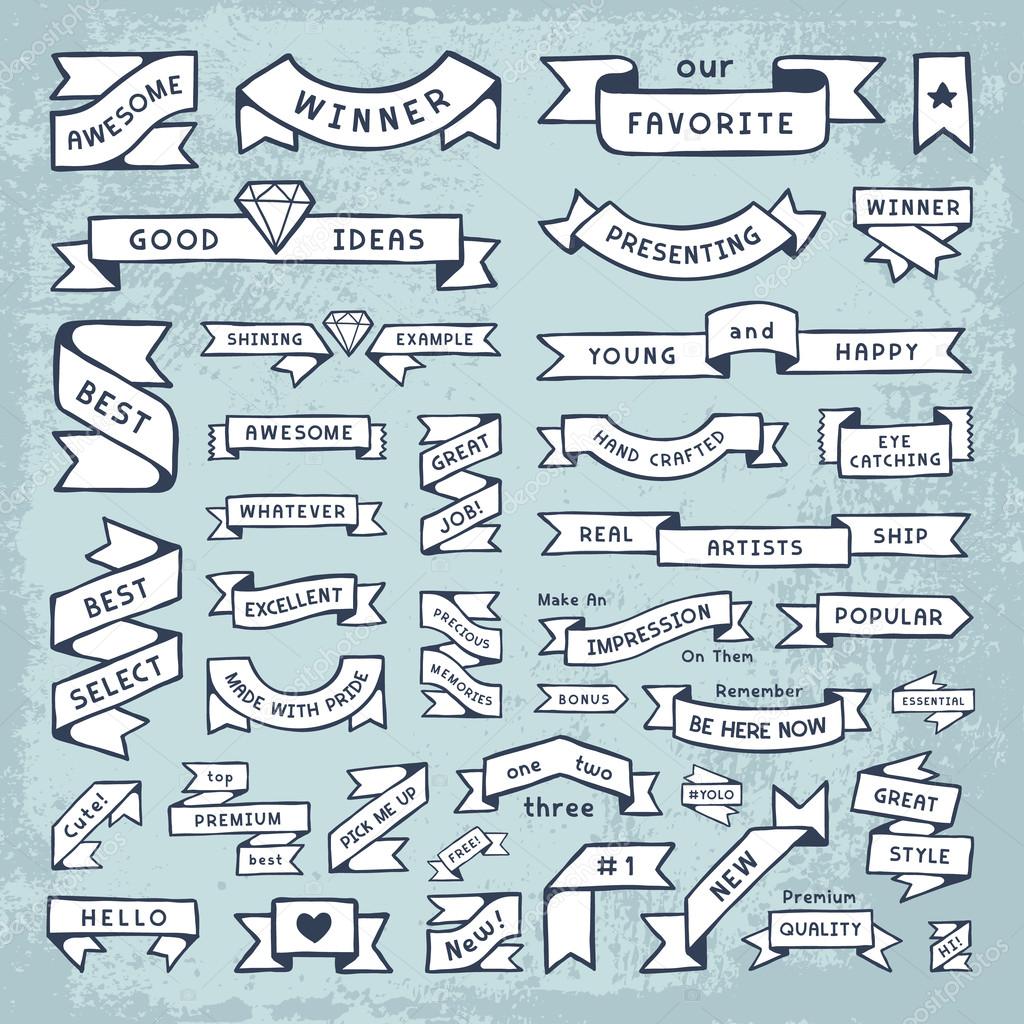 Hand Drawn Banner Elements — Stock Vector © nicholaskinney #28951819