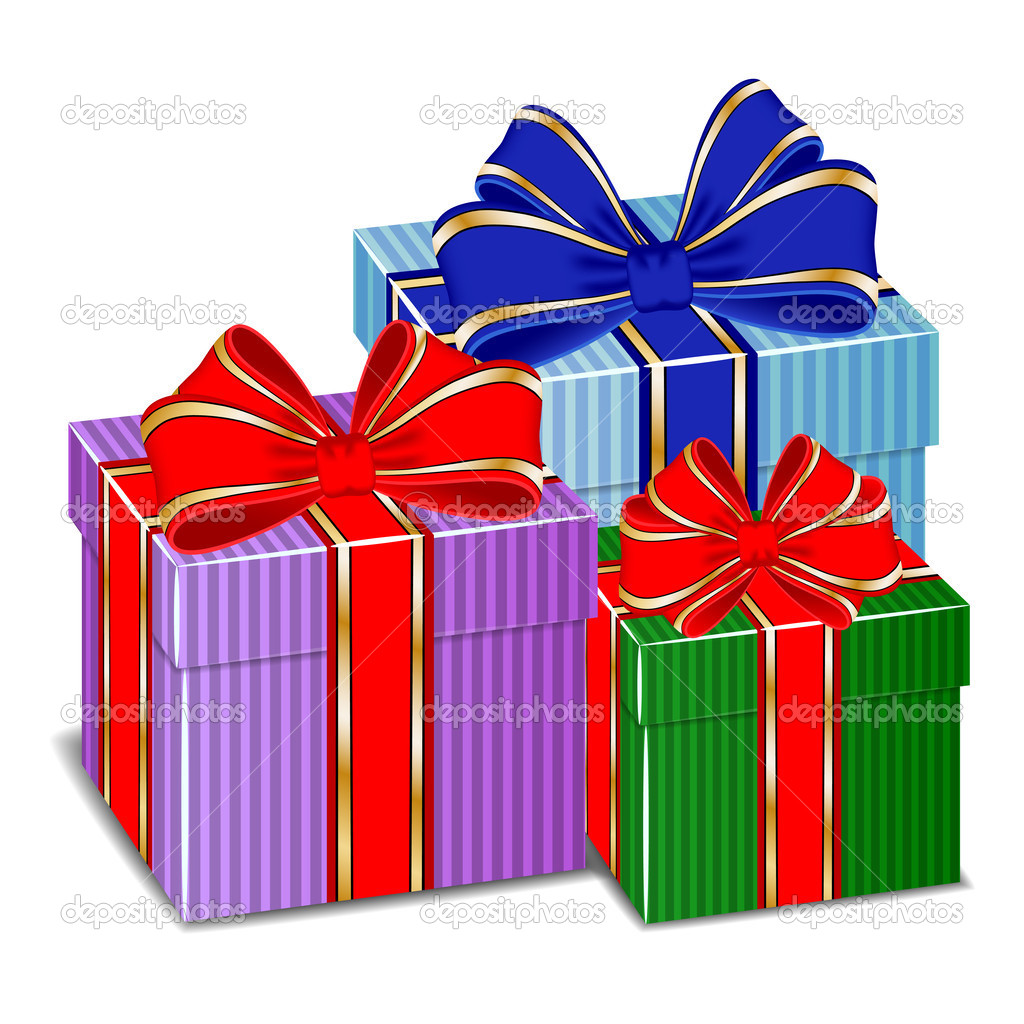 Three colorful gifts with ribbons Stock Vector Image by ©Ferdiperdozniy ...