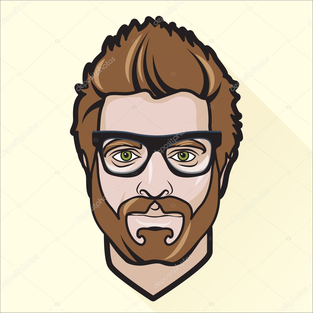 Flat design portrait | Flat design man's portrait — Stock Vector ...
