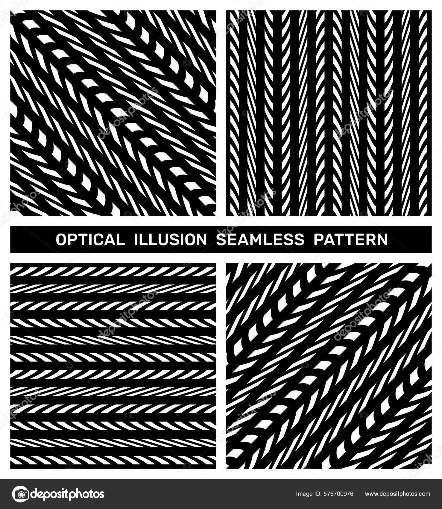 Abstract Geometric Optical Illusion Pattern Sample Cover Print Textile ...