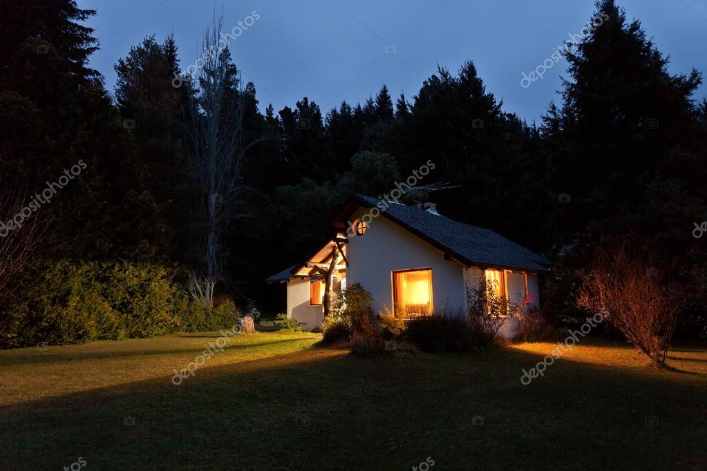 House in the autumn forest in the night — Stock Photo © sunsinger #17691429