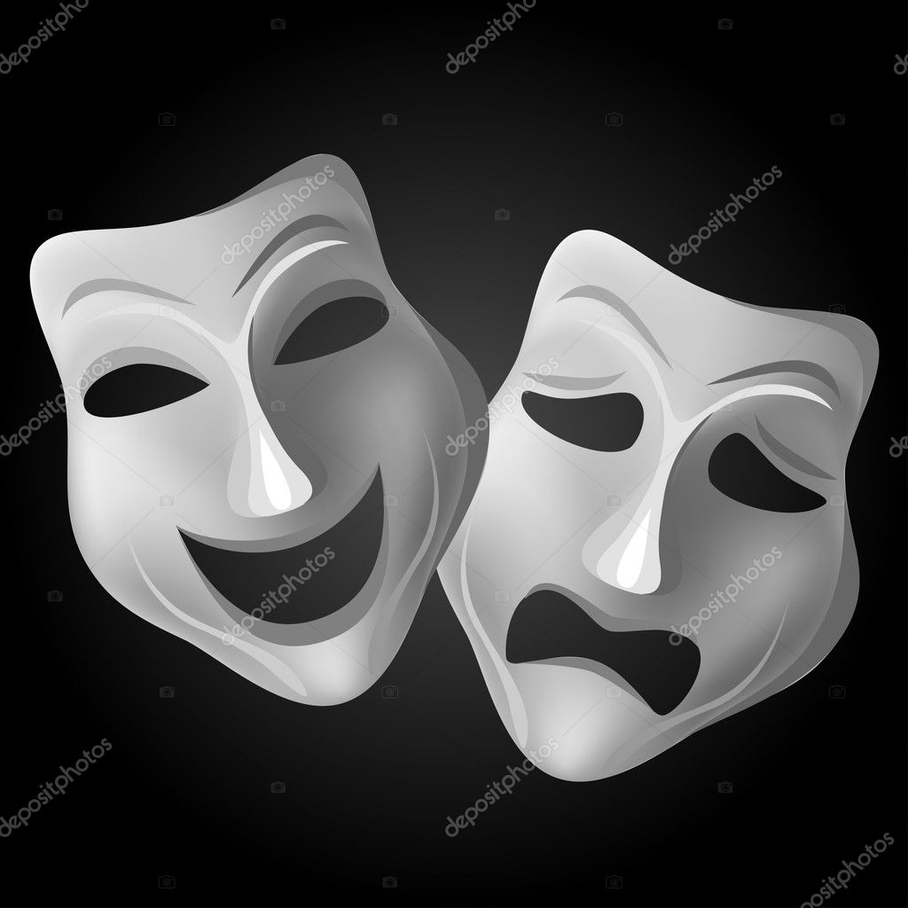 Theater mask set Stock Vector by ©Helioshammer 18442459
