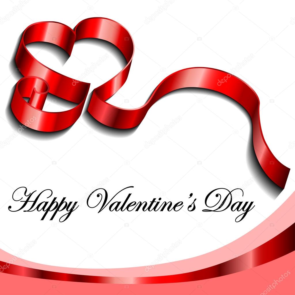 Valentine frame with ribbon heart — Stock Vector © Helioshammer #20379989
