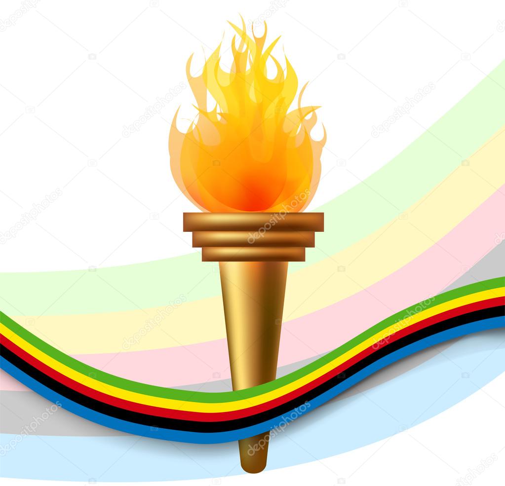 Antorcha con bandera olímpica — Vector de stock #28791501 — Depositphotos