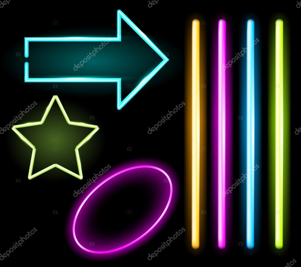 Neon set Stock Vector by ©Helioshammer 38771565