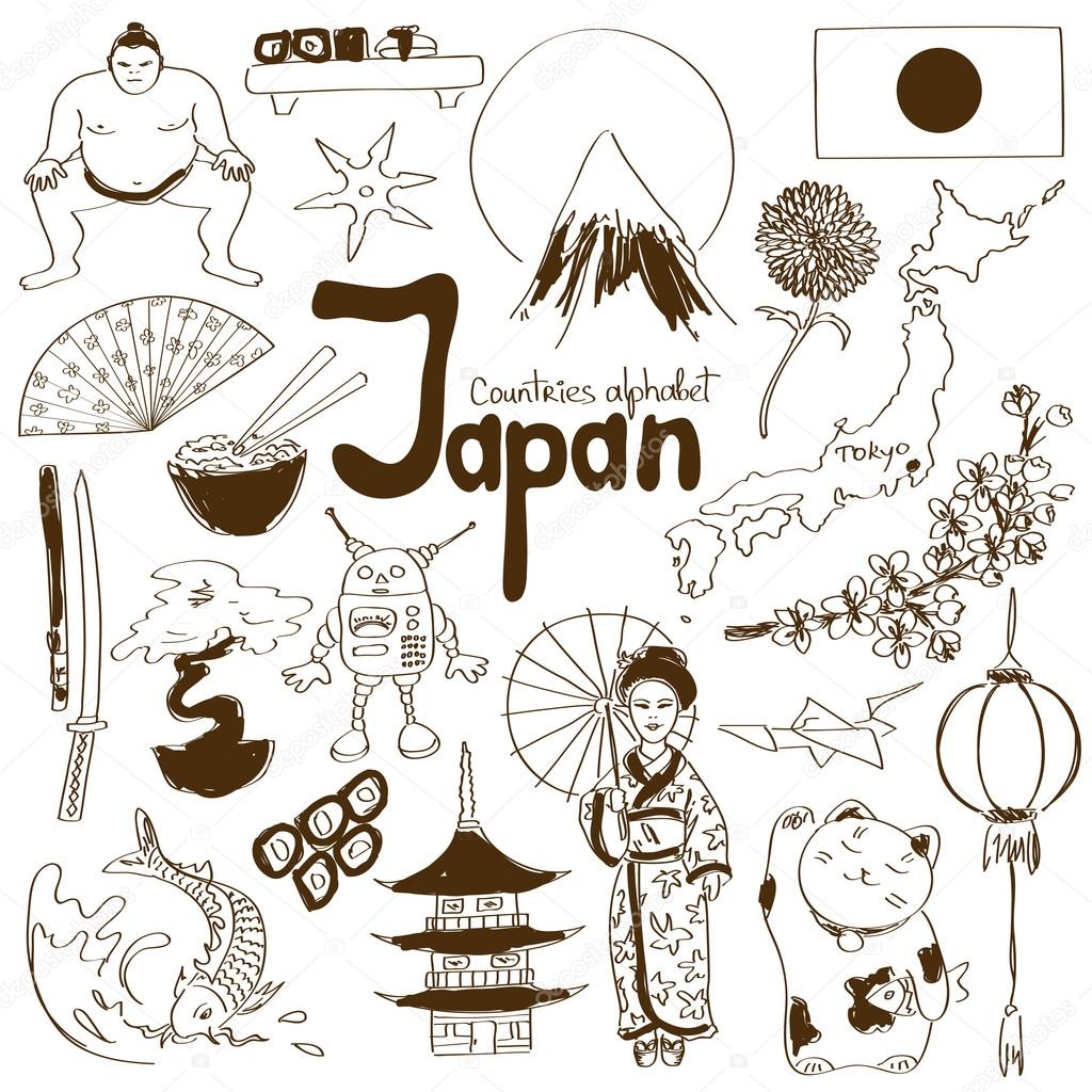 Collection of Japan icons — Stock Vector © Annykos #49393681