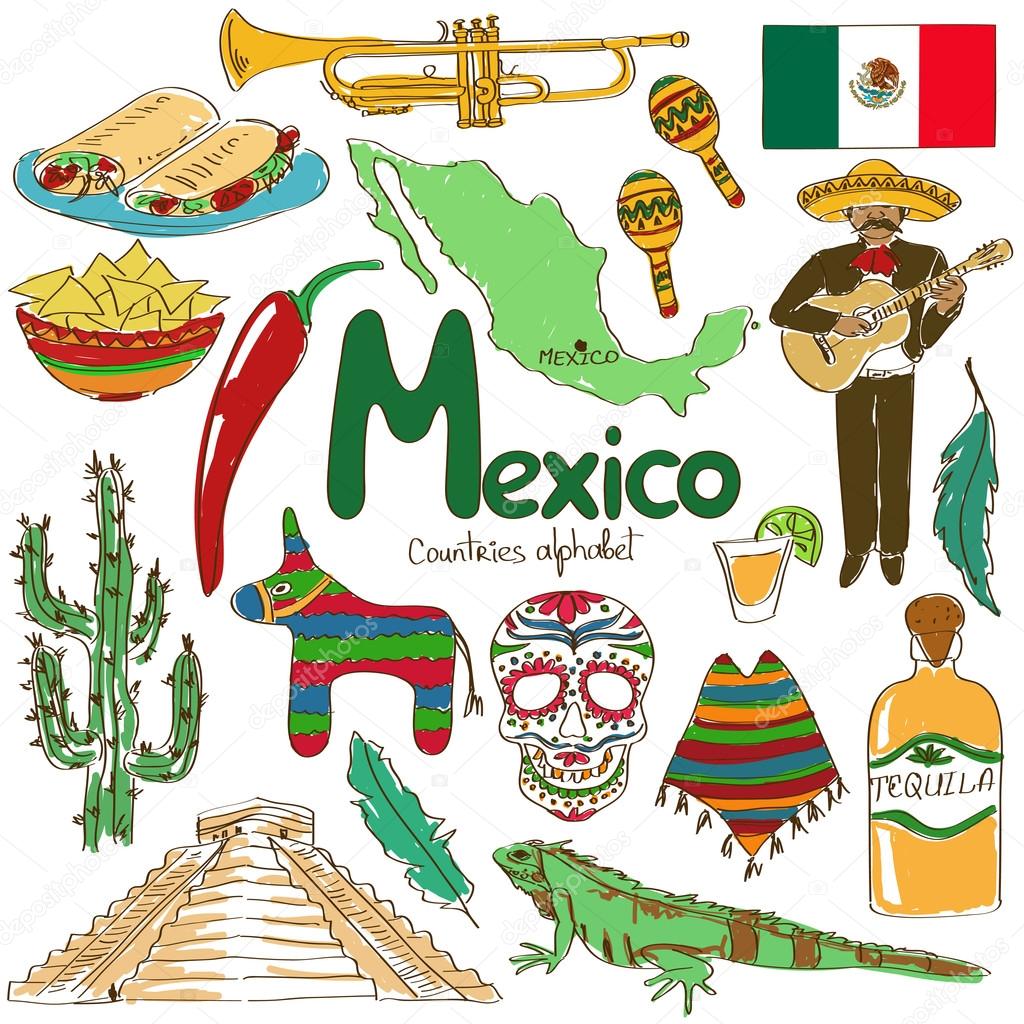 Collection of Mexico icons — Stock Vector © Annykos #49749109