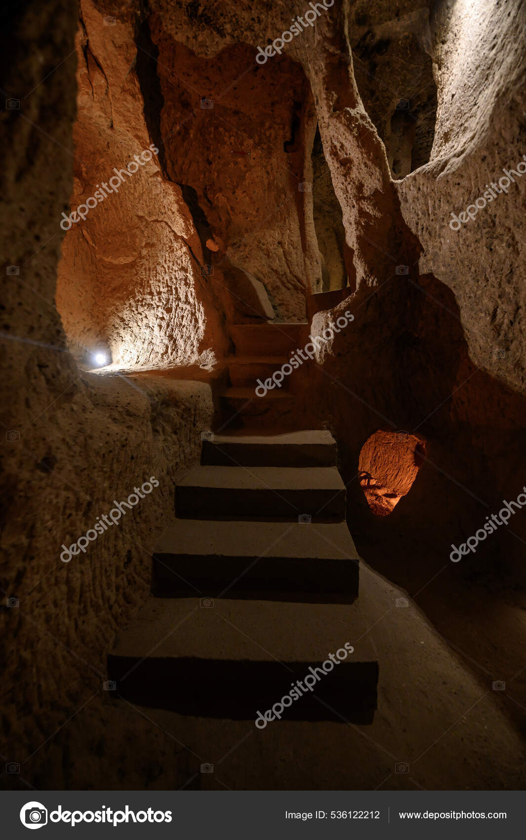 Kaymakli Ancient Multi Level Underground Cave City Cappadocia Turkey ...