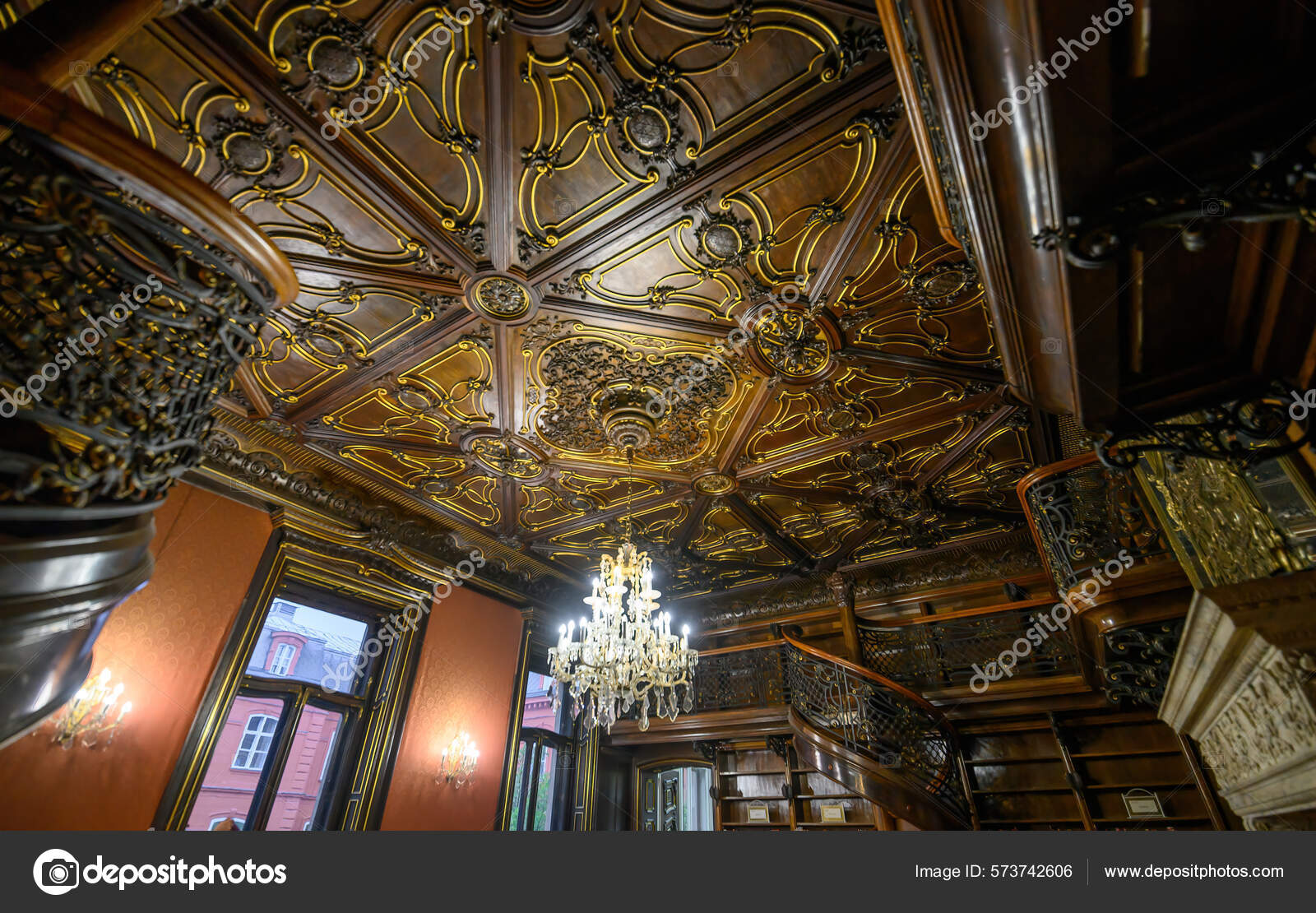 Beautiful Interior Famous Szabo Ervin Library Budapest Hungary — Stock ...