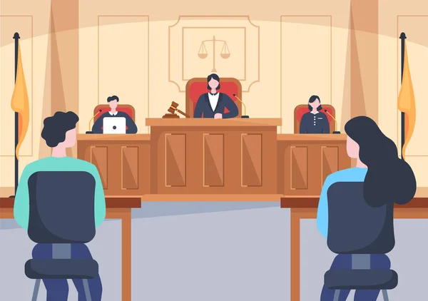 Cartoon Courtroom Scene