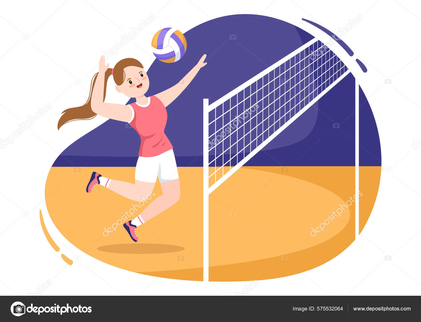 Image vectorielle Joueur Volley Ball Sur L'attaque Pour Sport Série ...
