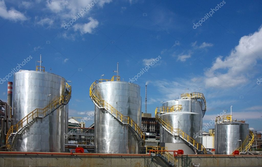 Oil refinery with tanks — Stock Photo © kodda #21598053