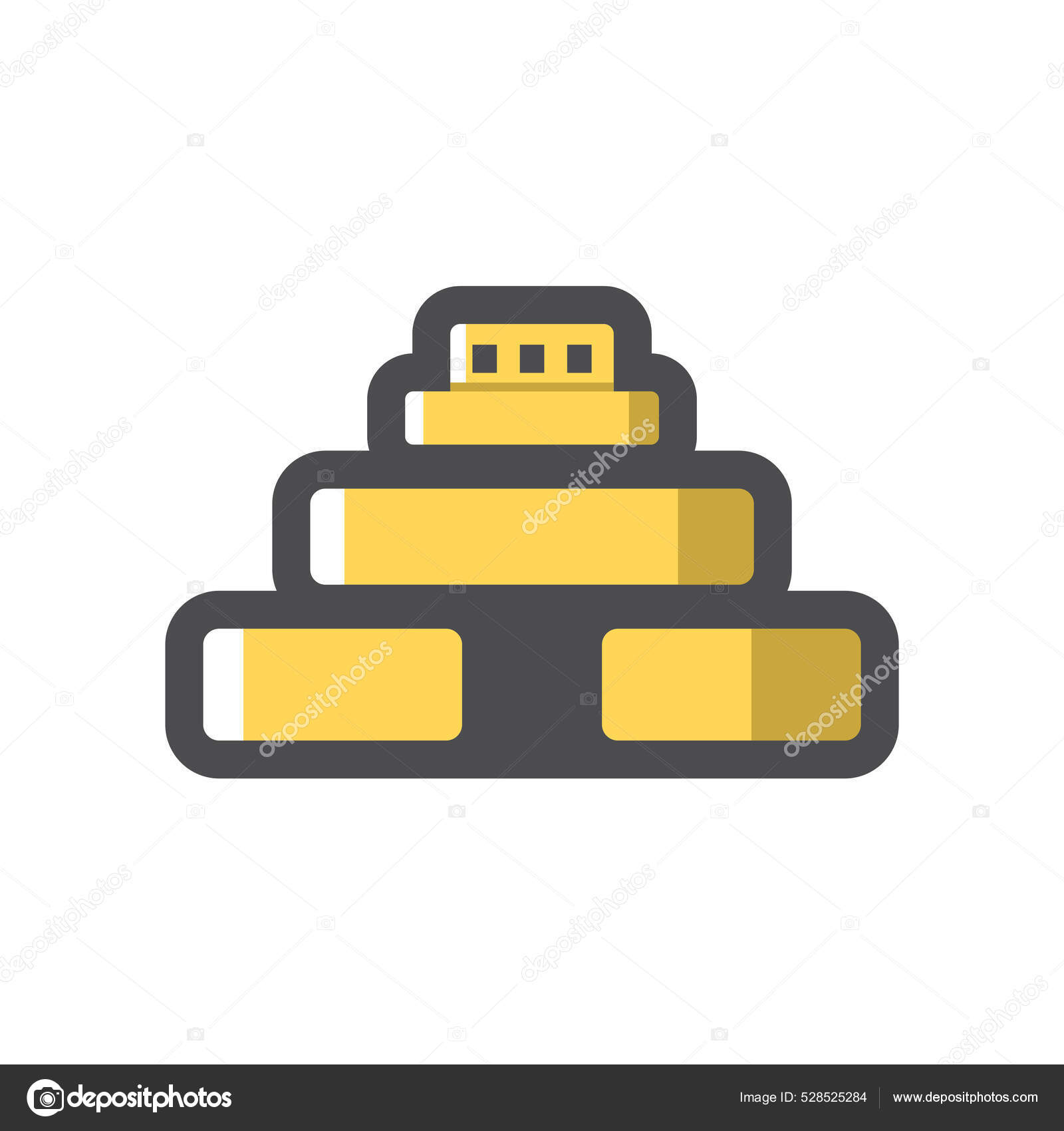 Kuno maya piramida Vektor ikon Kartun ilustrasi Vektor Stok oleh ...