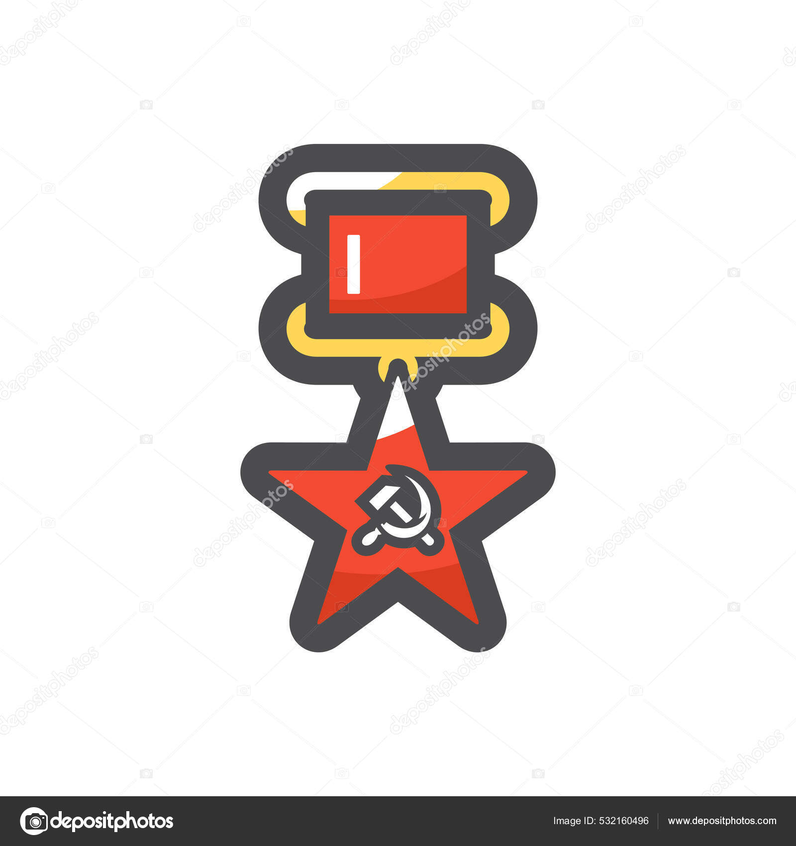 Red Star Russian Hero Award Order Vector icon Cartoon illustration ...