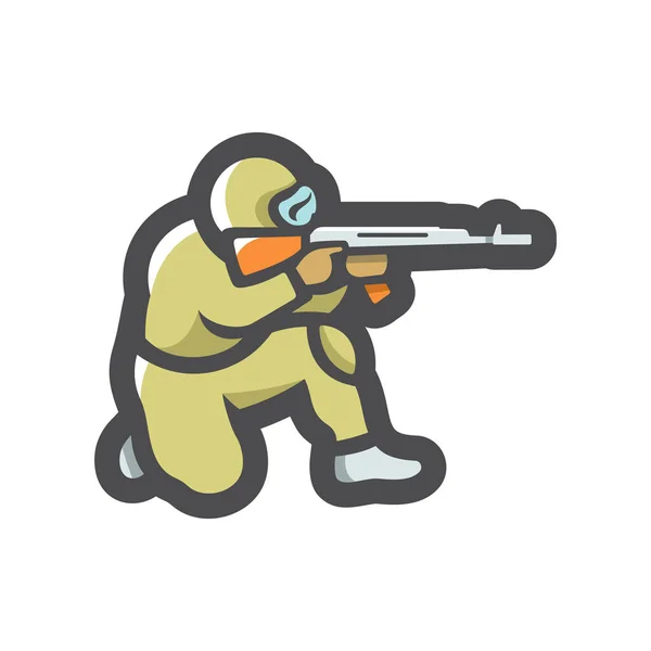 Cartoon Soldier Shooting