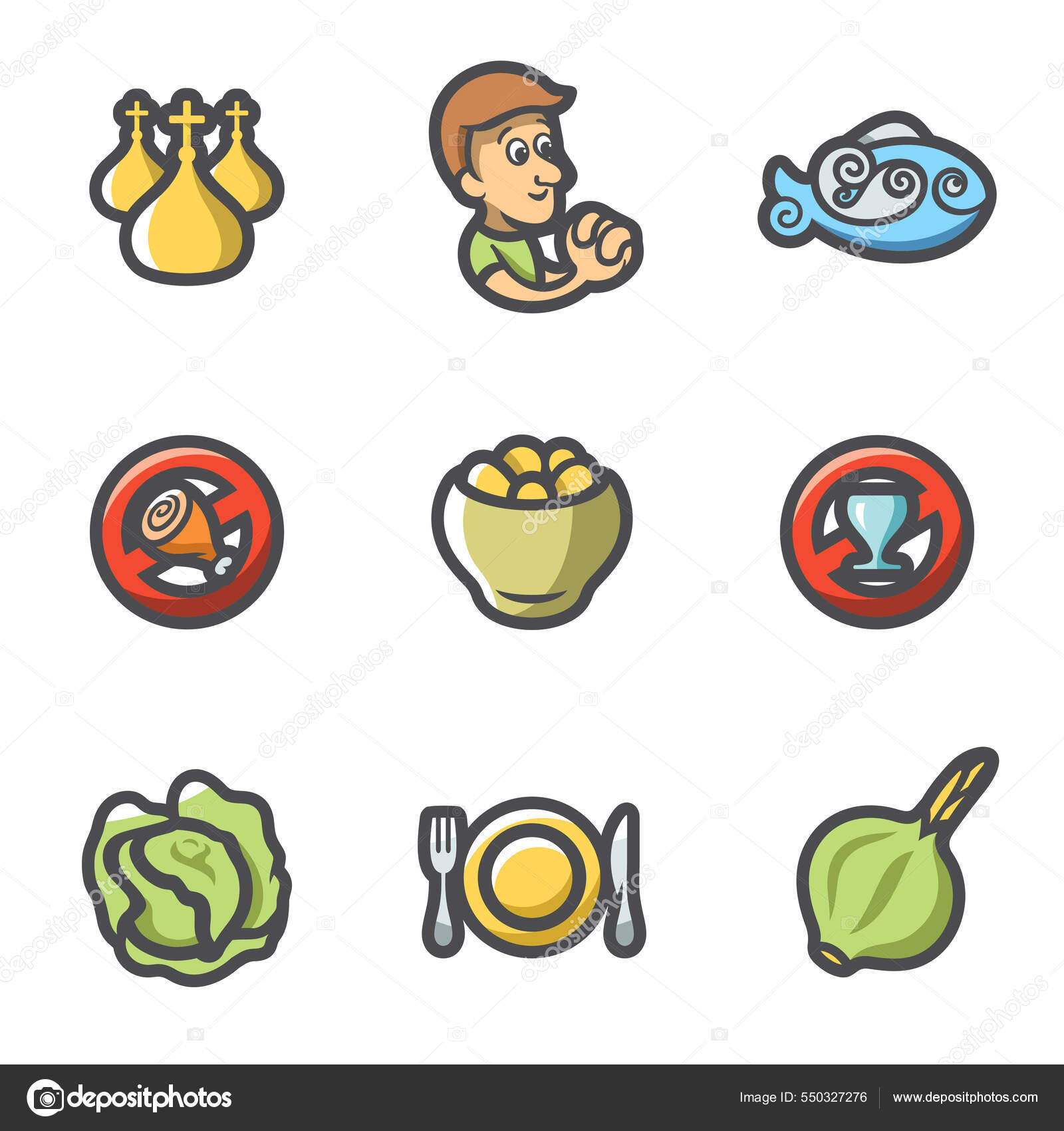 Prapaskah perayaan ikon Ortodoks ditetapkan. Ilustrasi Vektor . Vektor ...