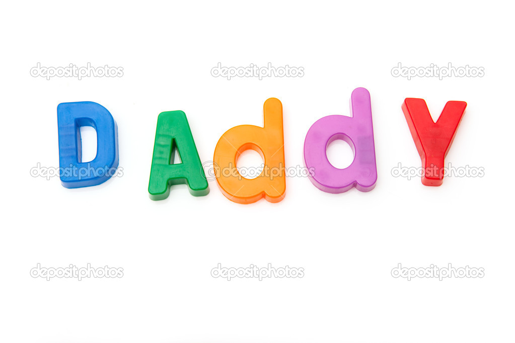 Daddy written in magnetic letters — Stock Photo © west1 #46209611