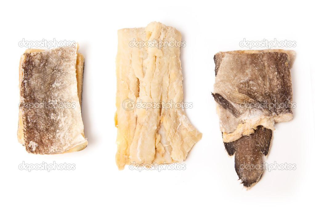 Pieces of salt cod fish Stock Photo by ©west1 49427281