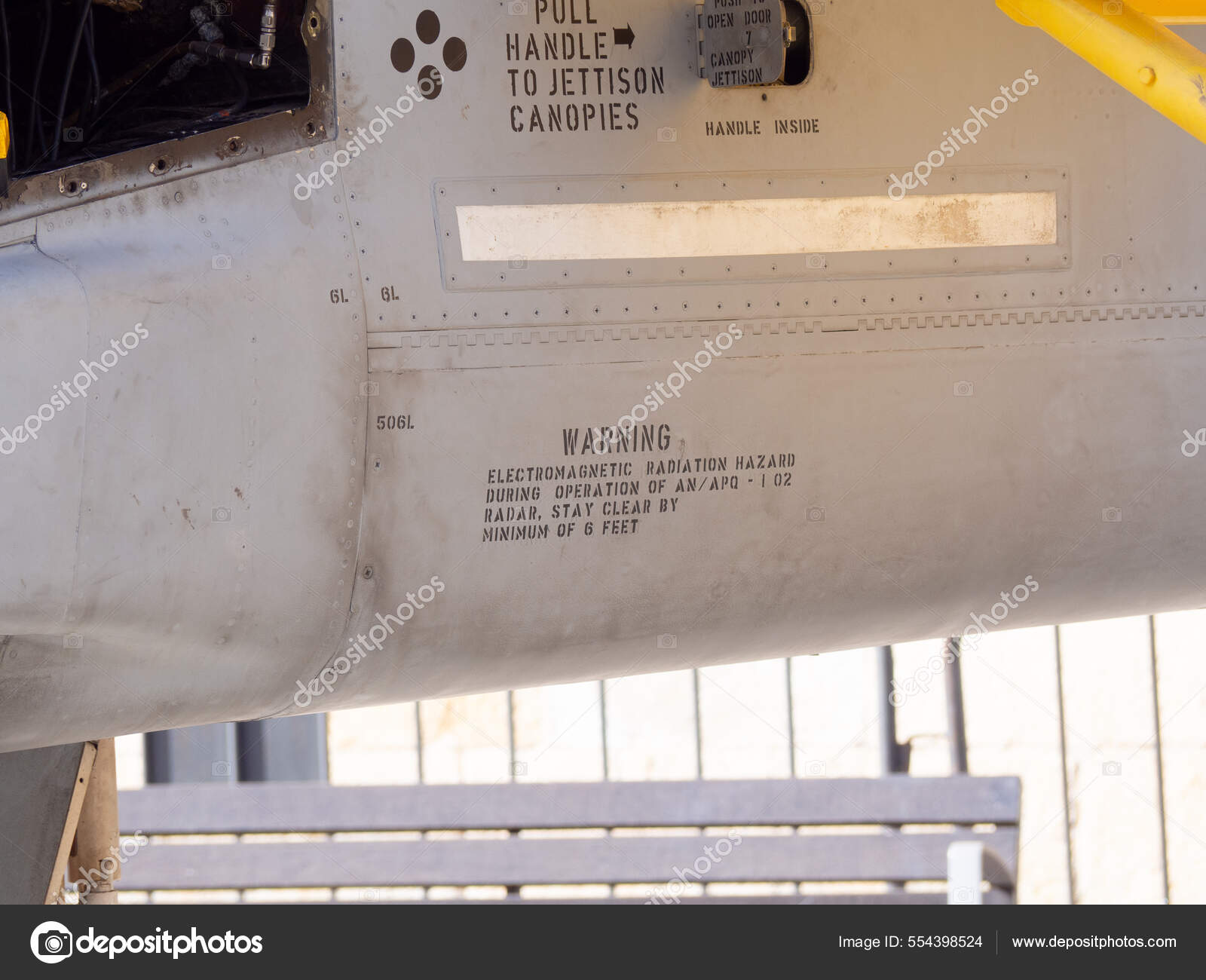 Combat aircraft at a military weapons exhibition. Defense concept ...