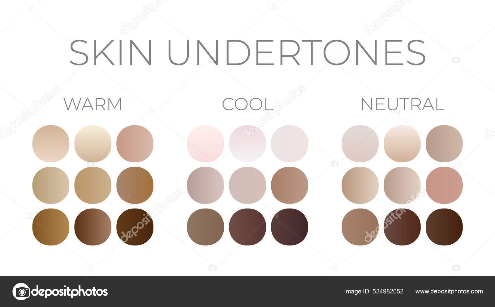 Skin Undertones Color Swatches Gradients Stock Vector by ©AngelaCini ...