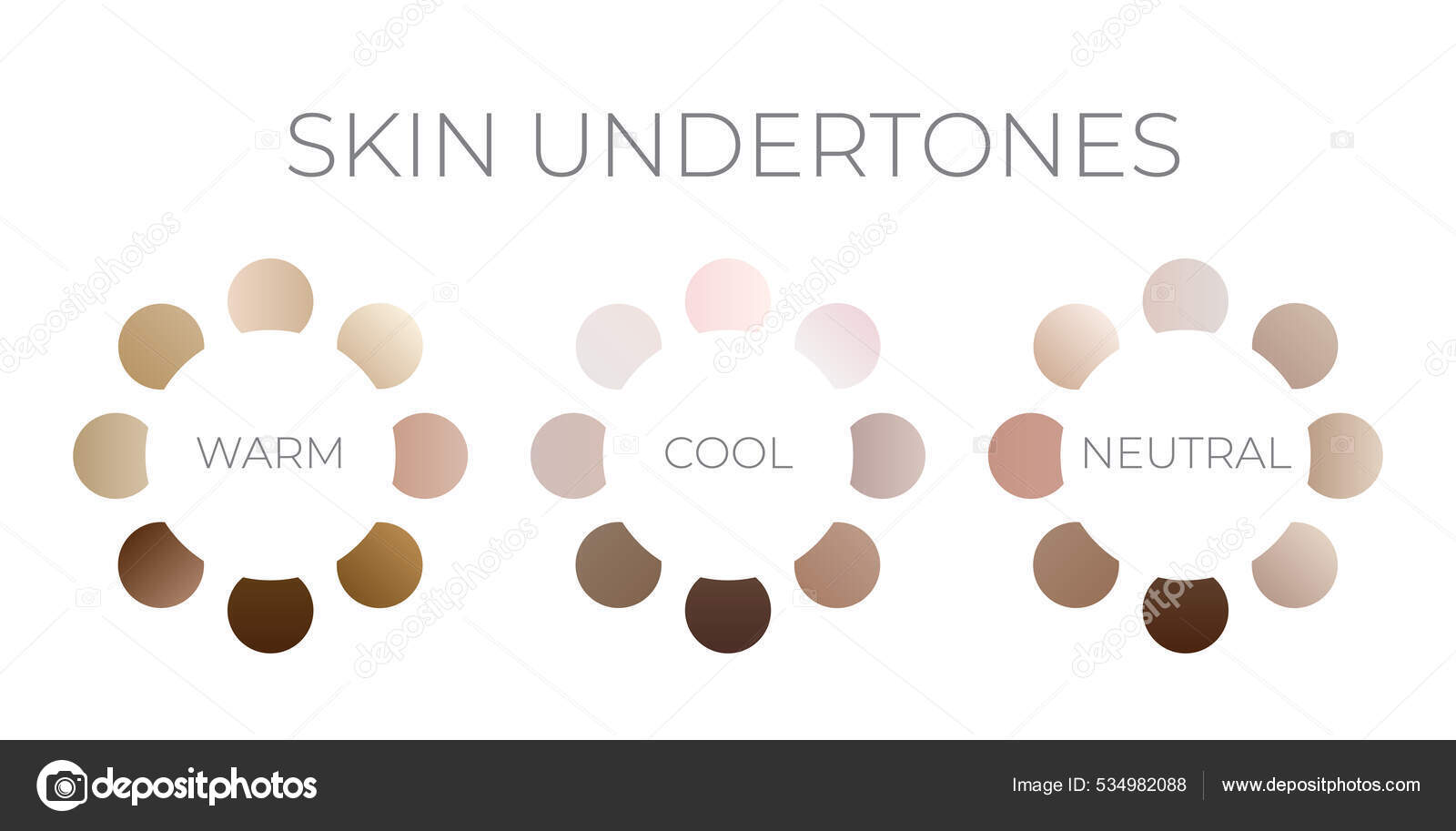Gradient Skin Color Swatches Undertones Stock Vector by ©AngelaCini ...