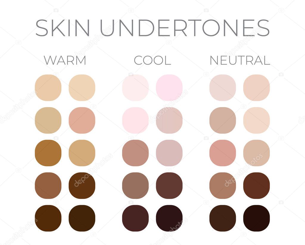 Color de piel Muestras sólidas con tonos cálidos, frescos y neutros de ...