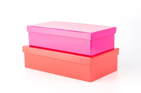 Pink shoe box on white background with clipping path. Stock Photo by ...