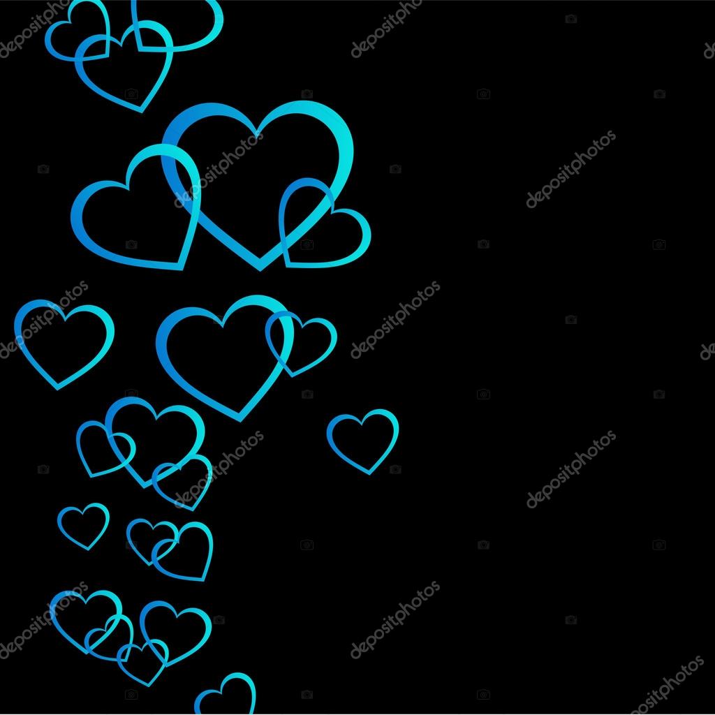 Floating Blue hearts background — Stock Vector © shawlin #43618445