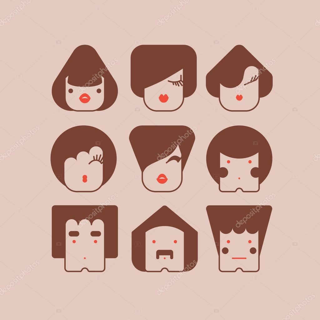 Funny faces Stock Vector Image by ©yemelianova #16647325