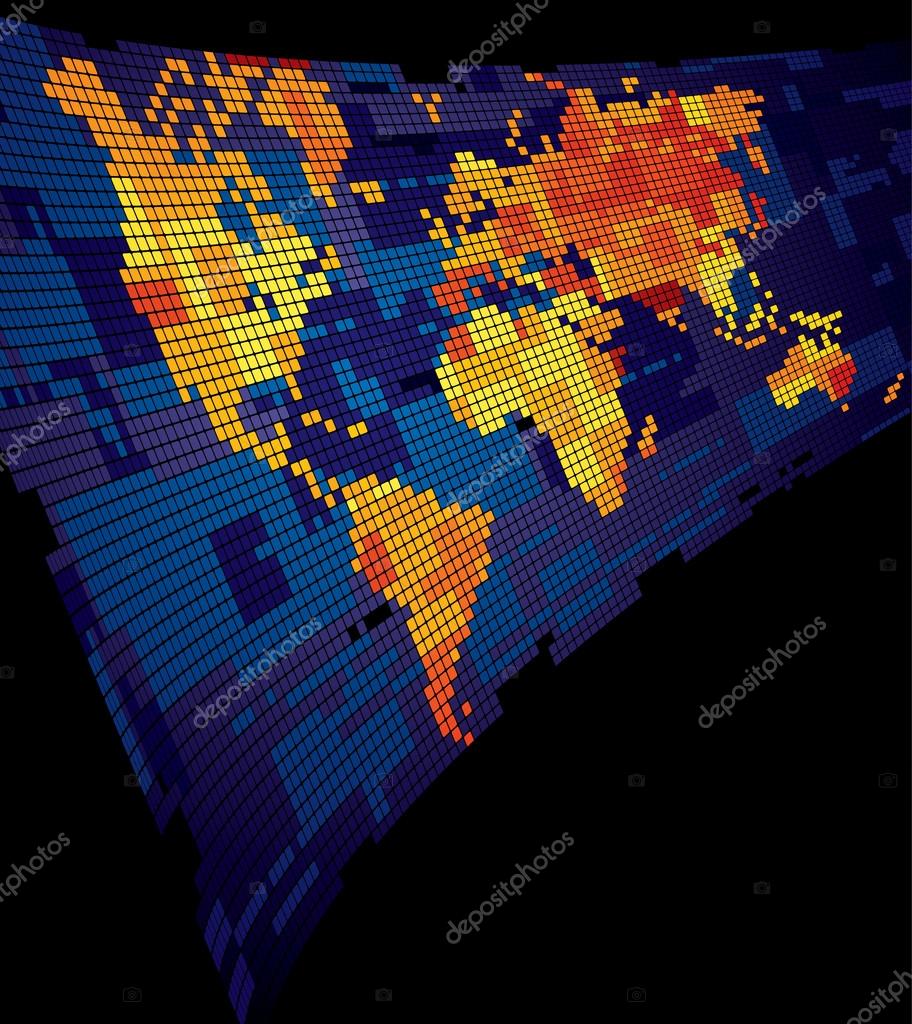 Mapa del mundo luminoso Vector de stock por ©maystra 17825367