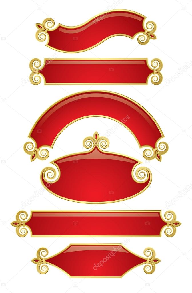 Red-gold banners 2 Stock Vector Image by ©maystra #24435565