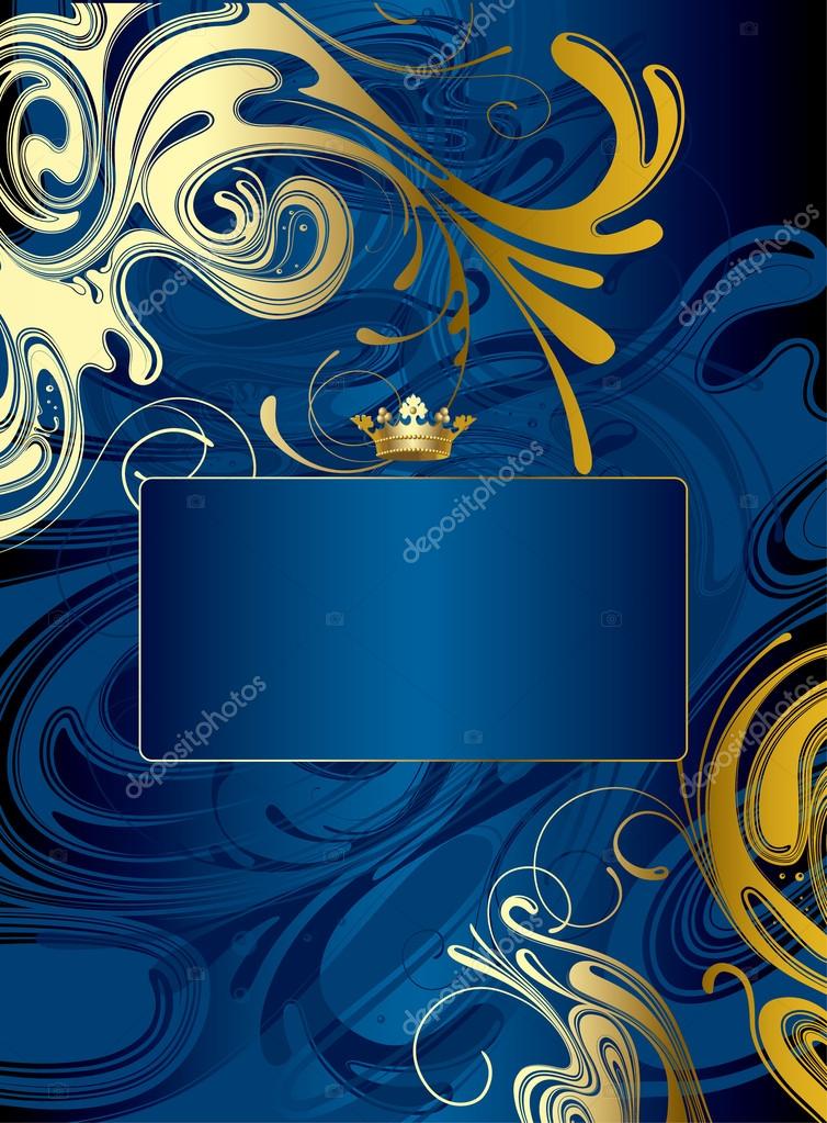 Gold-blue abstract background — Stock Vector © maystra #24451813