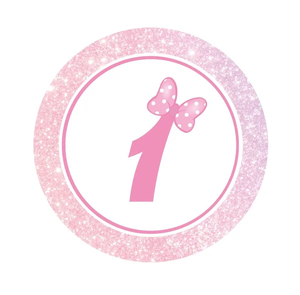 Minnie Mouse Cabeza Brillo Rosa Con Lazo Rosa Ilustración de stock ...