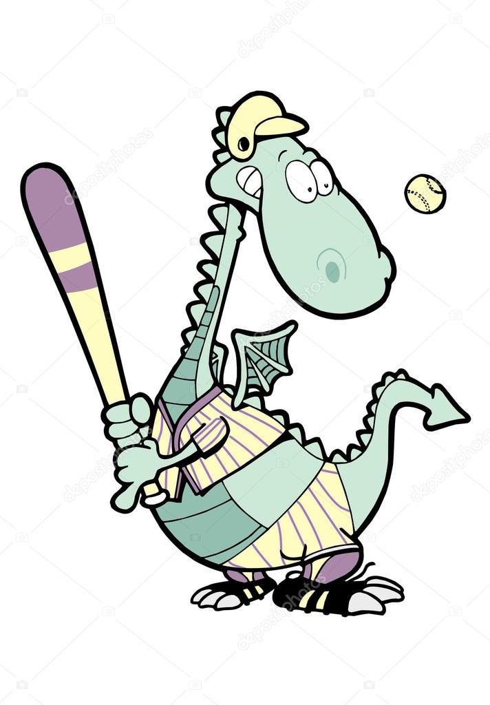 Dinosaur Playing Baseball